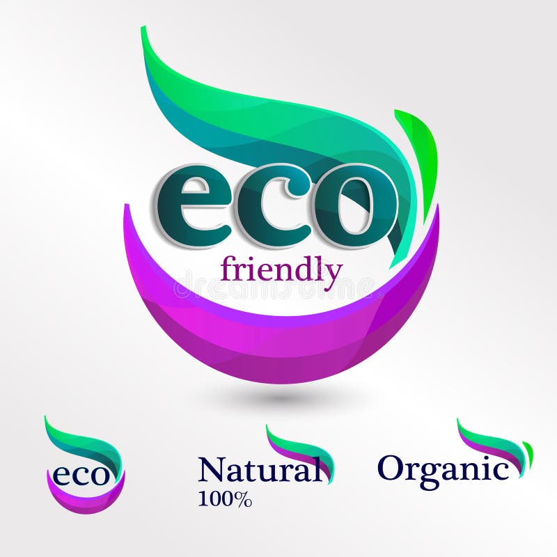 Set Eco Logos, Design Bio Fuel Elements Stock Vector - Illustration of ...