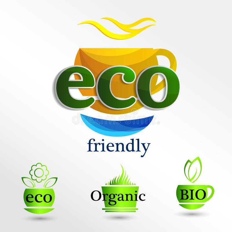 Set Eco Logos, Design Template Elements, Natural Icon Stock Vector ...