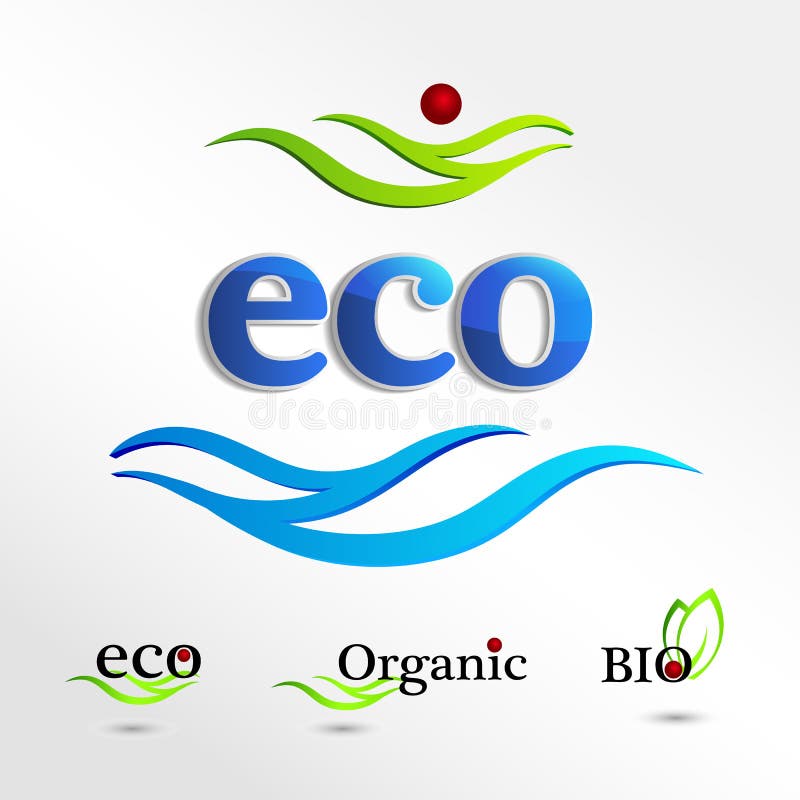 Set Eco Logos, Design Template Elements, Natural Icon Stock Vector ...