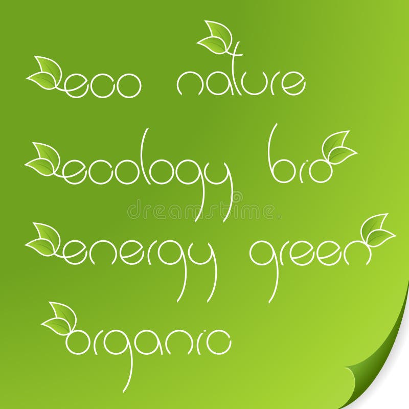 Eco logo on paper. Vector stock vector. Illustration of green - 9509980