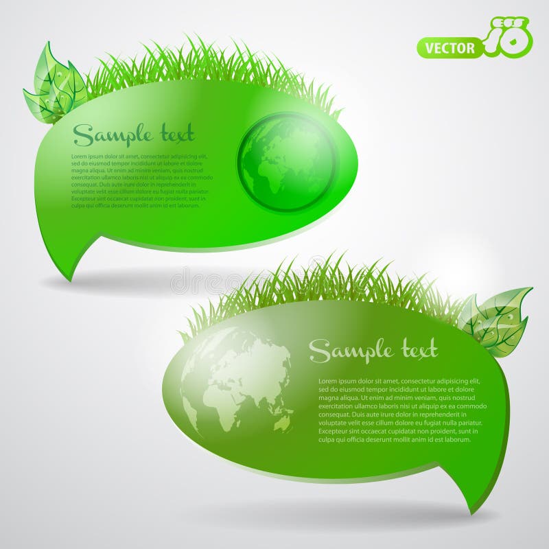 Set of Eco Speech Bubbles stock vector. Illustration of bubble - 252689973