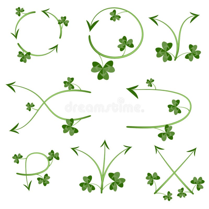 Set of Ecological Leaf Arrow on White Background Stock Vector ...