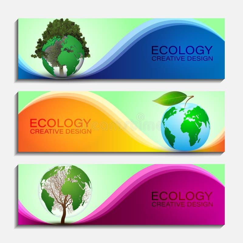 A set of ecology banners stock vector. Illustration of growth - 231379443