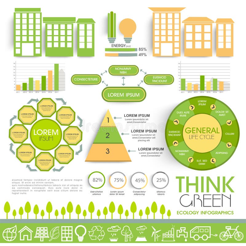 Set of Ecology Infographic Elements. Stock Illustration - Illustration ...