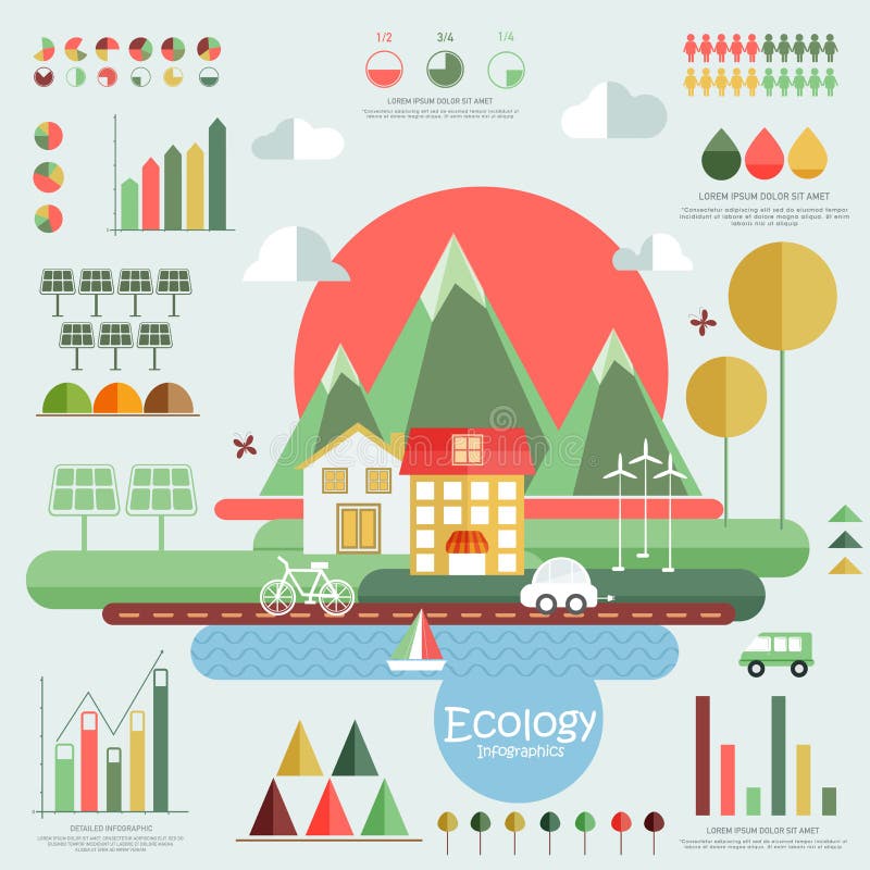 Set of Ecology Infographic Elements. Stock Illustration - Illustration ...