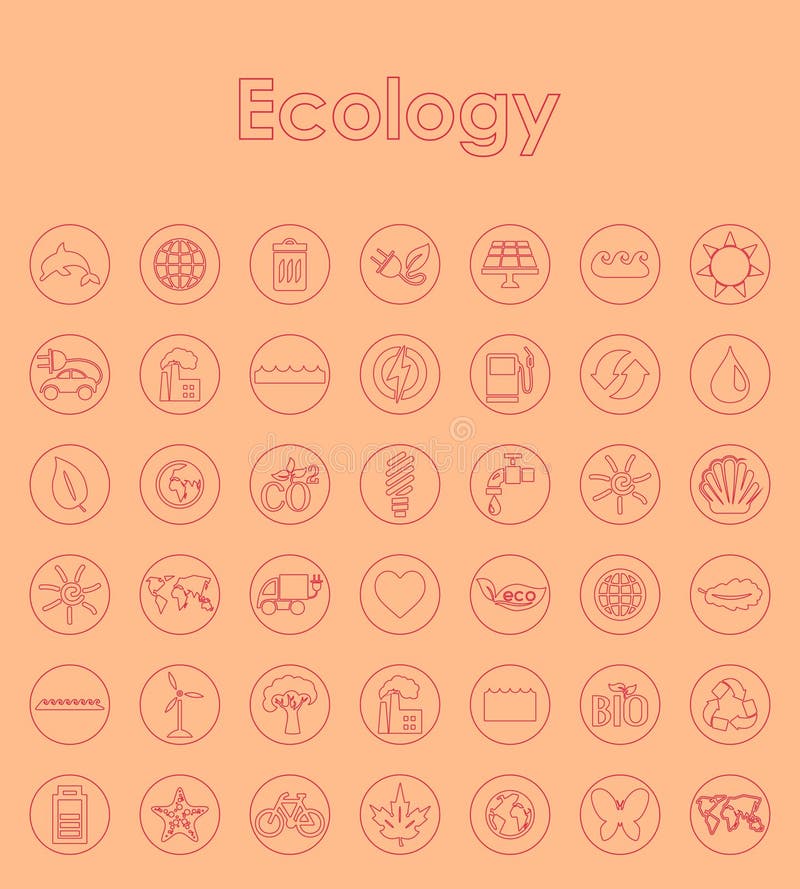 Set of Ecology Simple Icons Stock Vector - Illustration of ...
