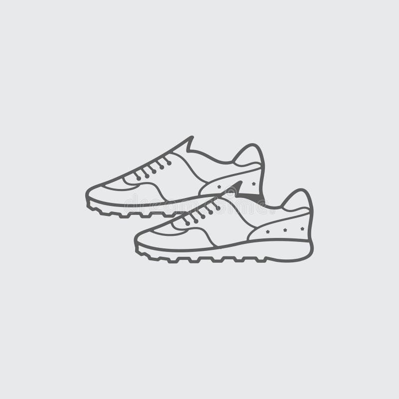 Outline Trainers Vector Icon. Isolated Black Simple Line Element ...