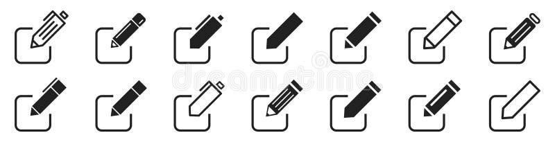 Set of Edit Icons. Edit Pen Icon Collection. Vector Illustration . EPS ...