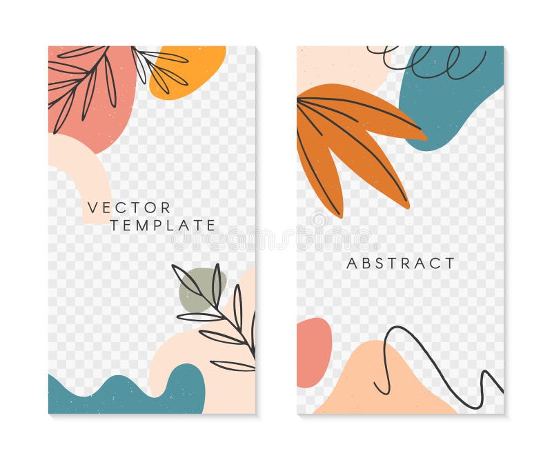 Bundle of Editable Insta Story Templates with Copy Space for Text Stock ...
