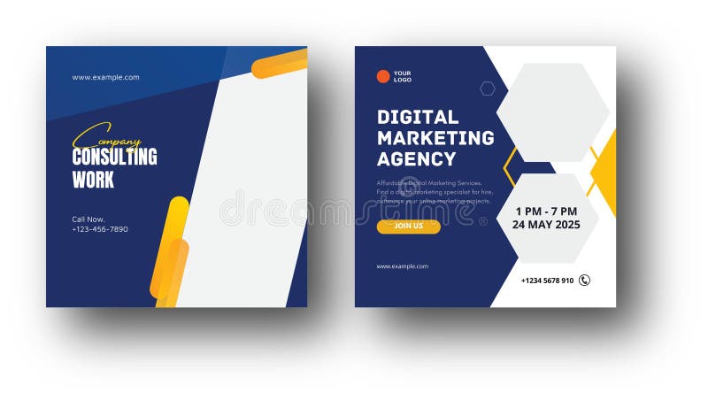 Set of Editable Minimal Square Banner Template Stock Vector ...