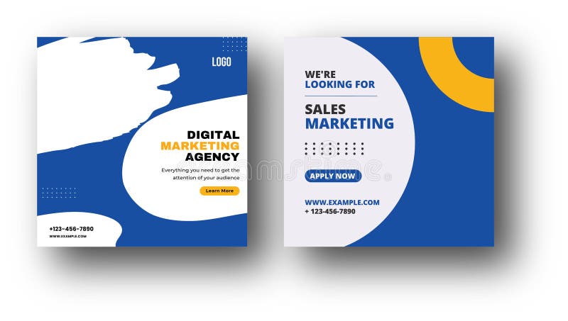 Set of Editable Minimal Square Banner Template Stock Vector ...