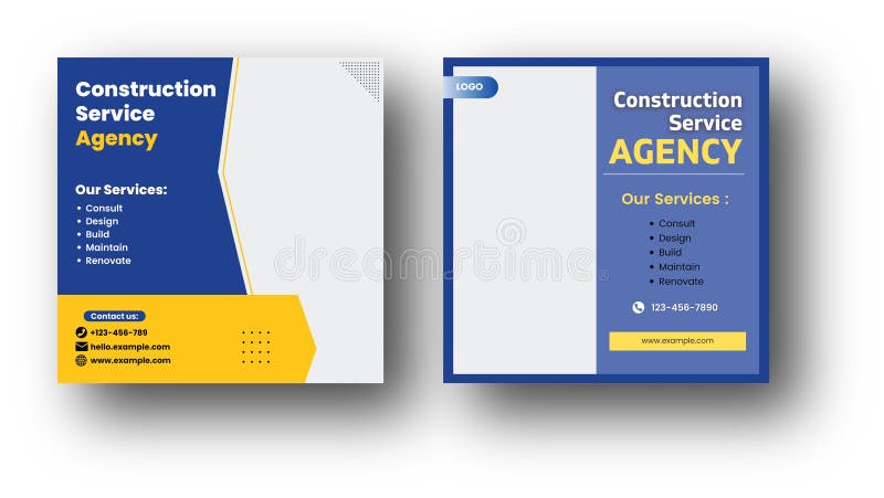 Set of Editable Minimal Square Banner Template Stock Vector ...