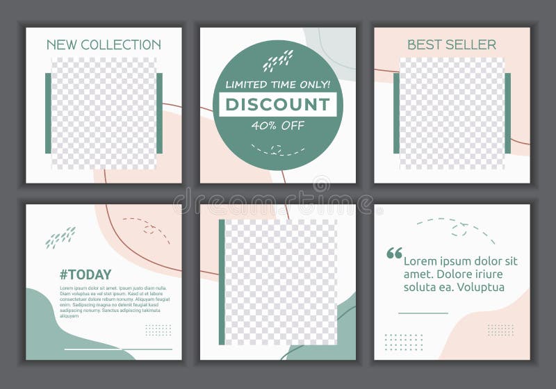 Set of Editable Minimal Square Banner Template Design for Social Media ...