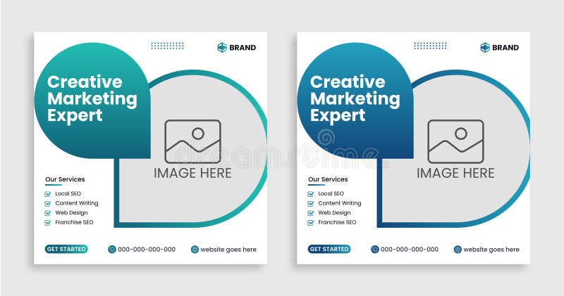 Set of Editable Minimal Square Banner Template.Suitable for Social ...