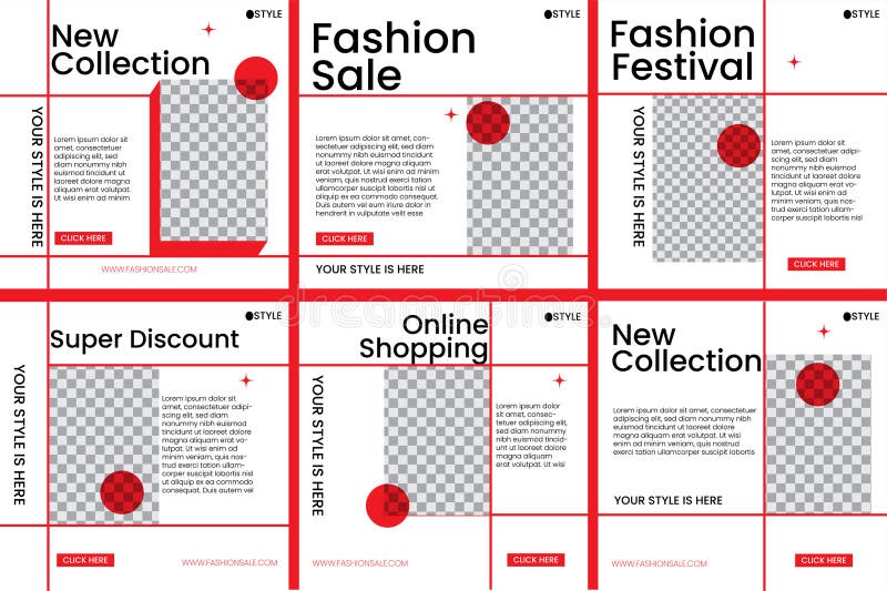 Set of Editable Minimal Square Banner TemplateSuitable for Social Media ...