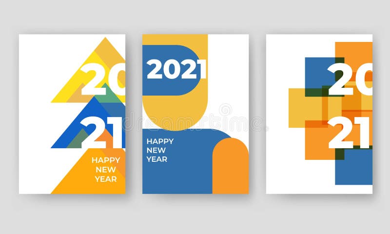 Set of Editable New Year 2021 Modern Abstract Background Stock Vector ...