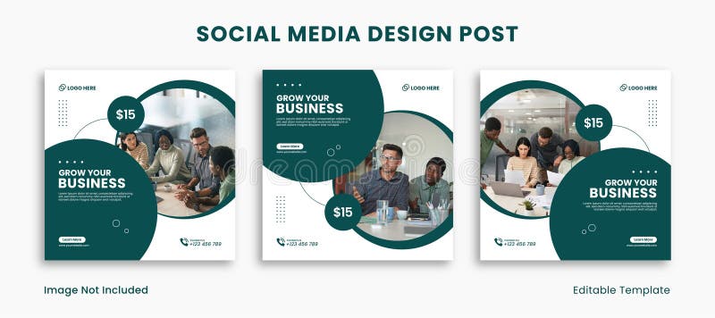 Set of Editable Social Media Instagram Design Post Template, with ...