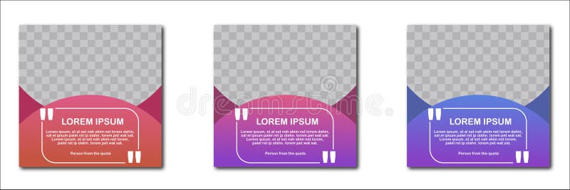 Set of Editable Social Media Square Banner Template. for Social Media ...