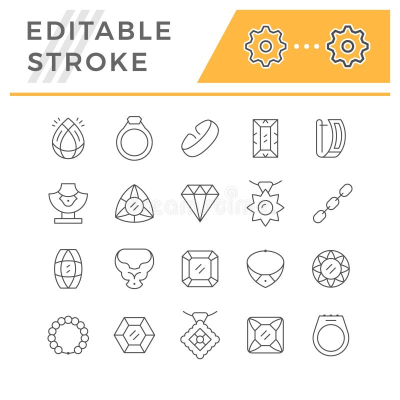 Jewellery Editable Line Stock Illustrations – 868 Jewellery Editable ...