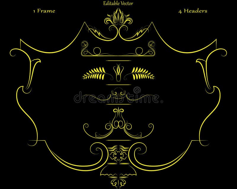 Set of Editable Vector, Decorative Frames Stock Vector - Illustration ...