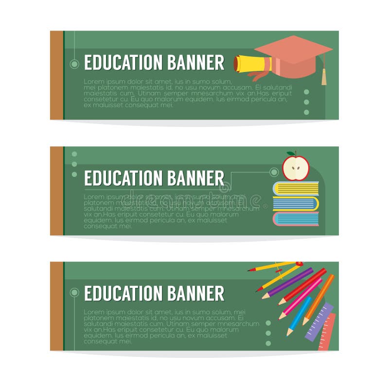 Education banner stock vector. Illustration of glass - 11951984