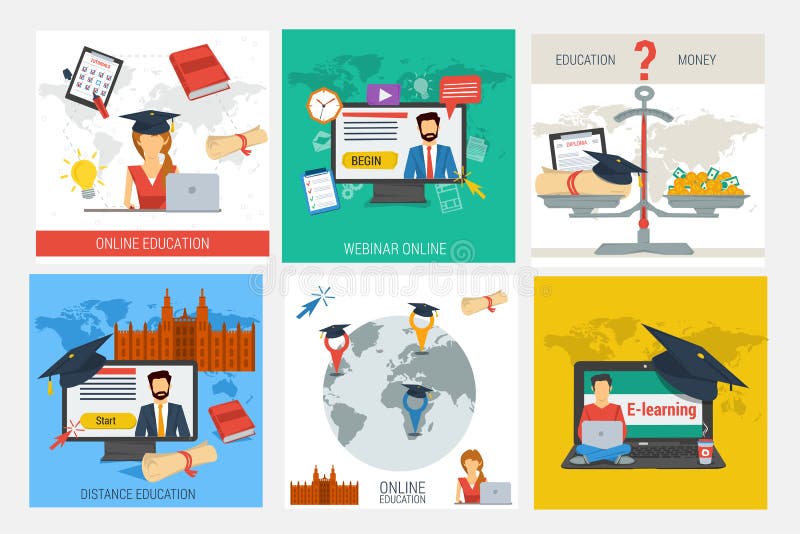 Set Education Concepts stock vector. Illustration of program - 90021764