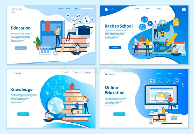 Set of Education Concepts, Website Templates Stock Vector ...