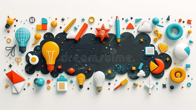 Set of Education 3D Icons. Back To School Equipment Concepts Stock ...