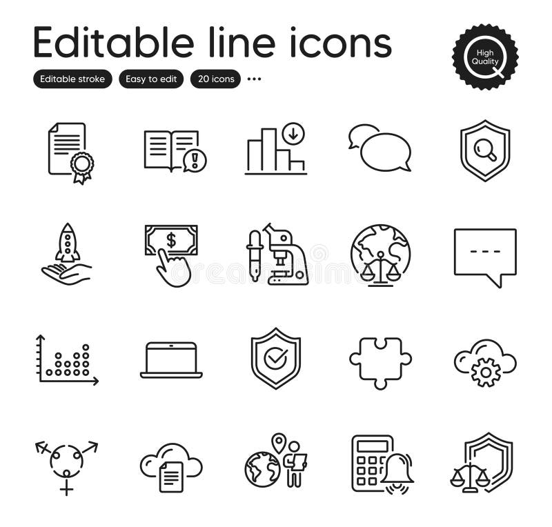 Set of Education Outline Icons. Contains Icons As Puzzle, File Storage ...