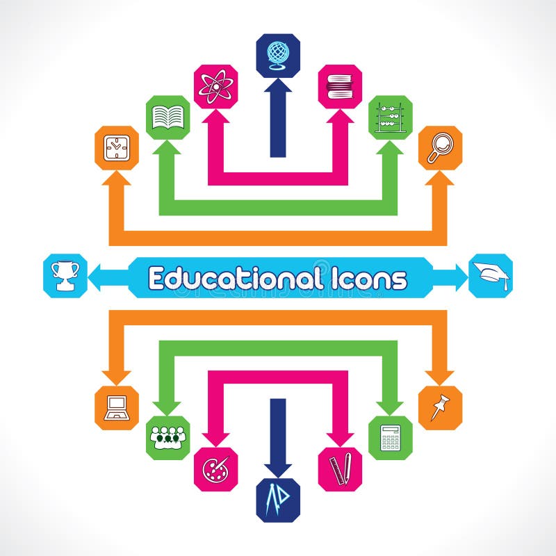 Set of School and Education Icons Stock Vector - Illustration of ...