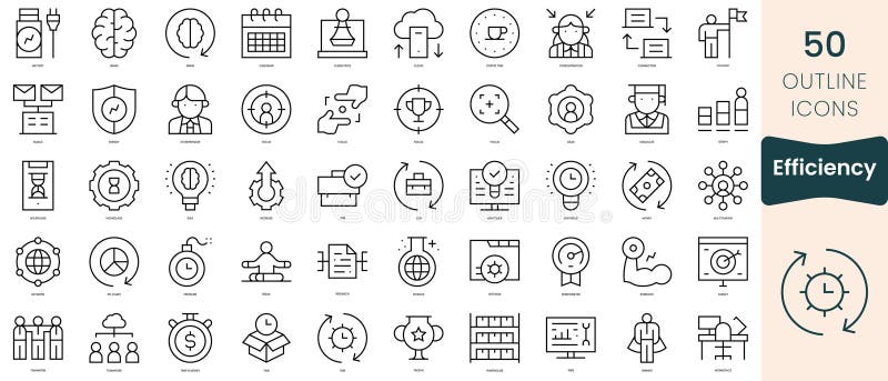 Set of Efficiency Icons. Thin Linear Style Icons Pack Stock Vector ...