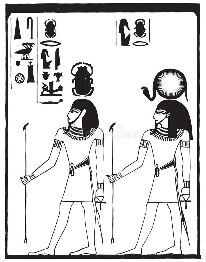 Xeper in His Boat, Ruling the Spirits of Heliopolis. Set of Egyptian ...