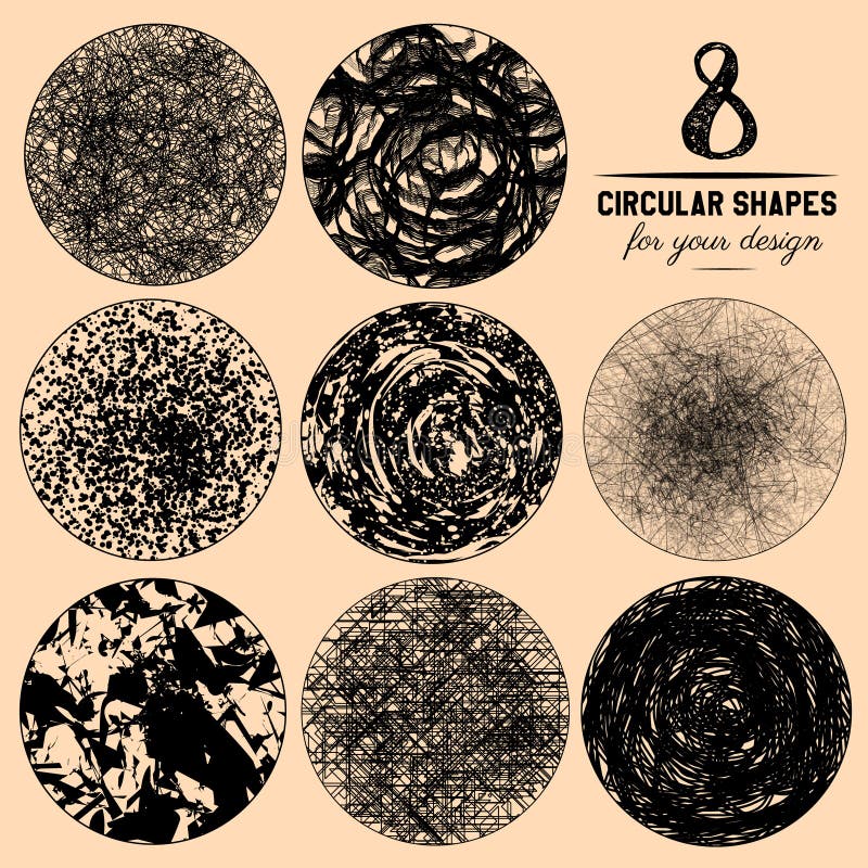 Set of Eight Circular Design Elements. Round Shape for Your Design ...