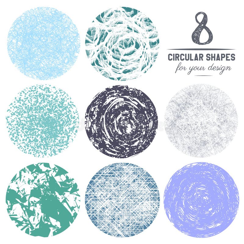 Set of Eight Circular Design Elements. Round Shape for Your Design ...