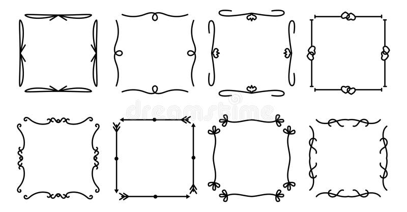 A Set of Eight Dividers Line Creating a Series of Square Patterns, Each ...
