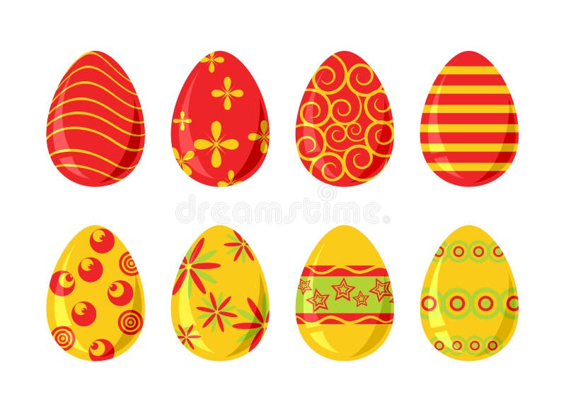 Set of eight easter eggs stock vector. Illustration of holiday - 7329572