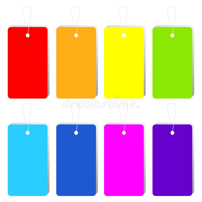 Set of eight empty tags. stock vector. Illustration of frame - 137725134