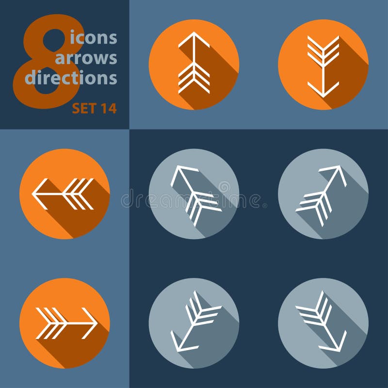 Set of Eight Icons with Arrows Stock Vector - Illustration of icon ...