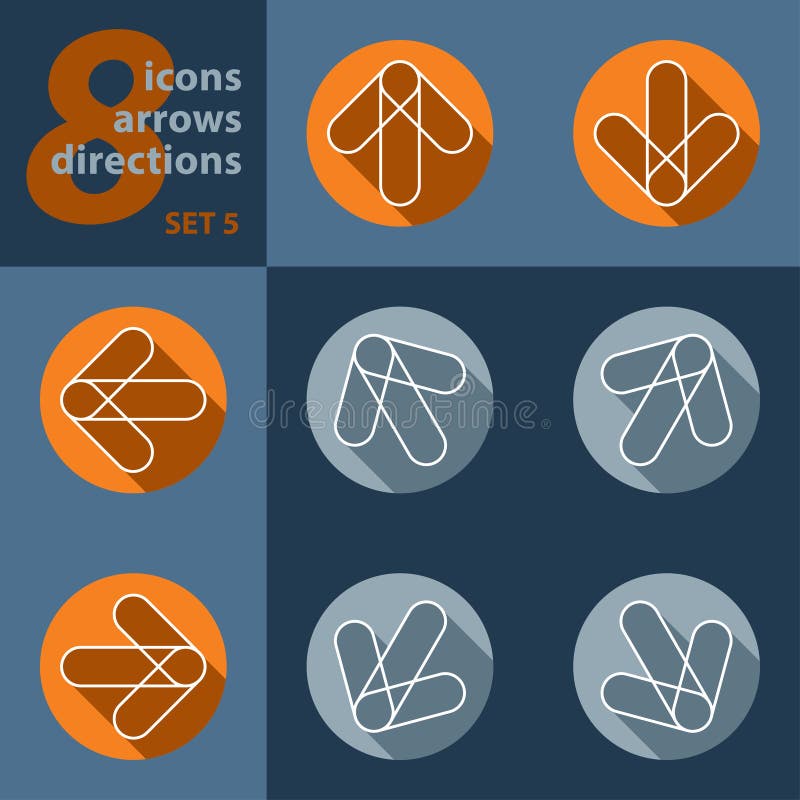 Set of Eight Icons with Arrows in All Eight Directions Stock Vector ...