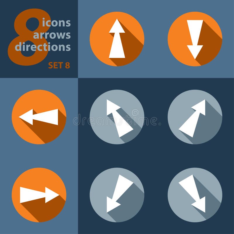 Set of Eight Icons with Arrows in All Eight Directions Stock Vector ...