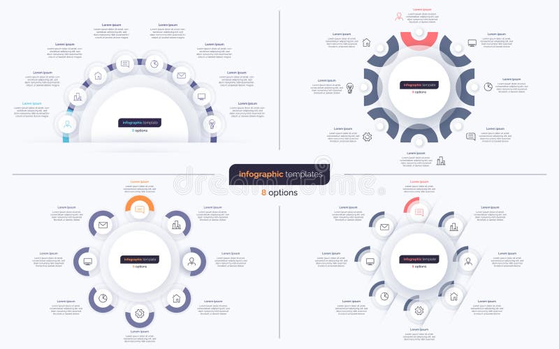 Ten Option Circle Infographic Design Templates. Vector Illustration ...