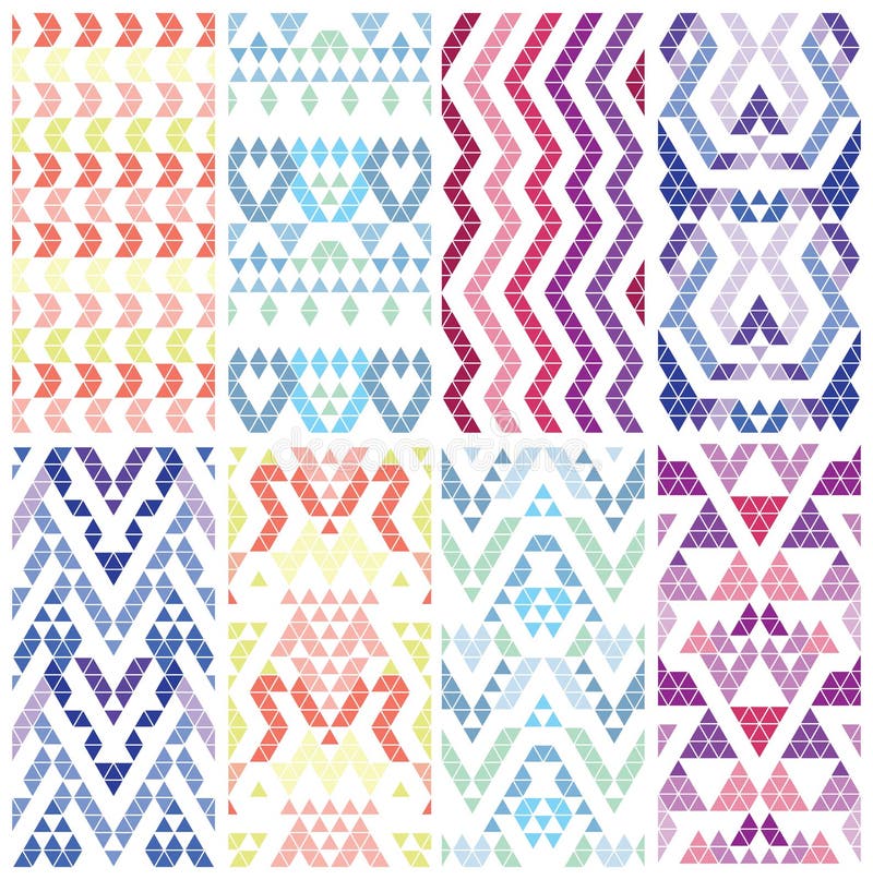 Set of eight patterns. stock vector. Illustration of ethnic - 63120612