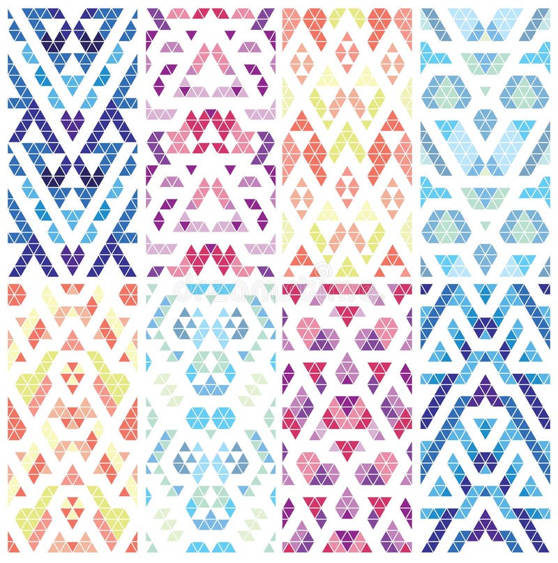Set of eight patterns. stock vector. Illustration of native - 63179985