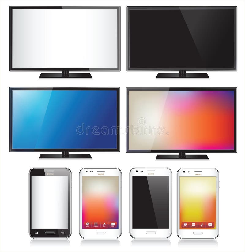 Set of Various Mobile Devices Icons Stock Vector - Illustration of ...