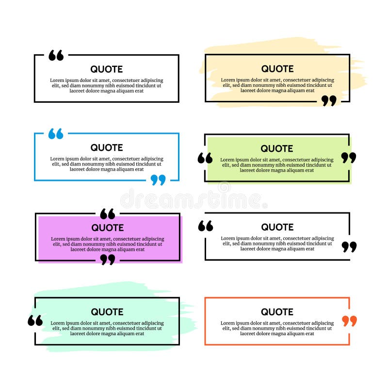 Set of quote box frames stock vector. Illustration of cartoon - 231270494