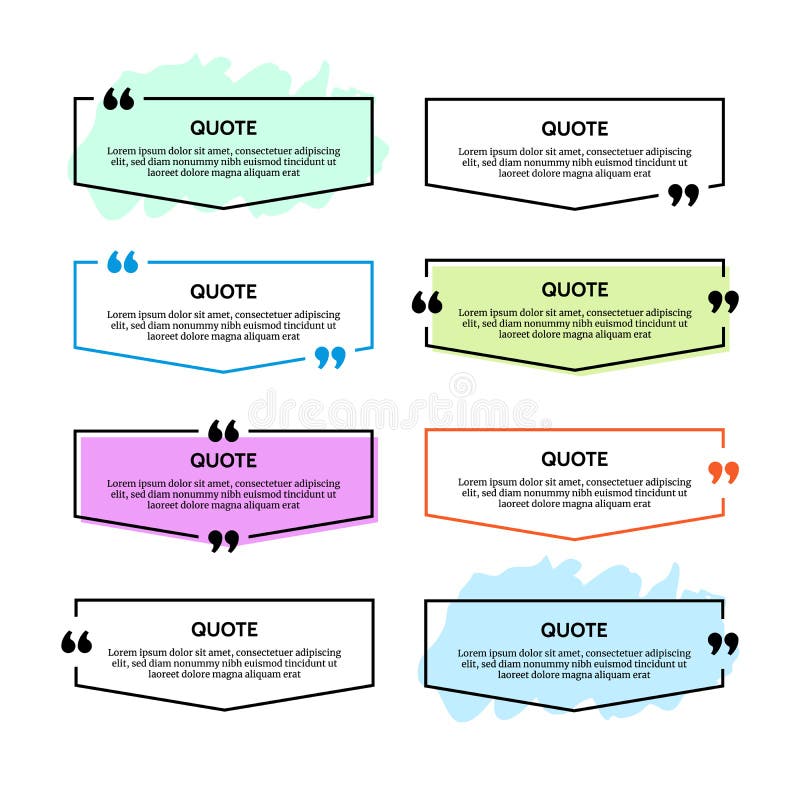 Set of quote box frames stock vector. Illustration of graphic - 231270471
