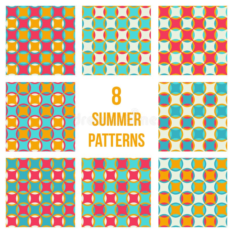 Set of Eight Seamless Patterns Stock Vector - Illustration of fabric ...