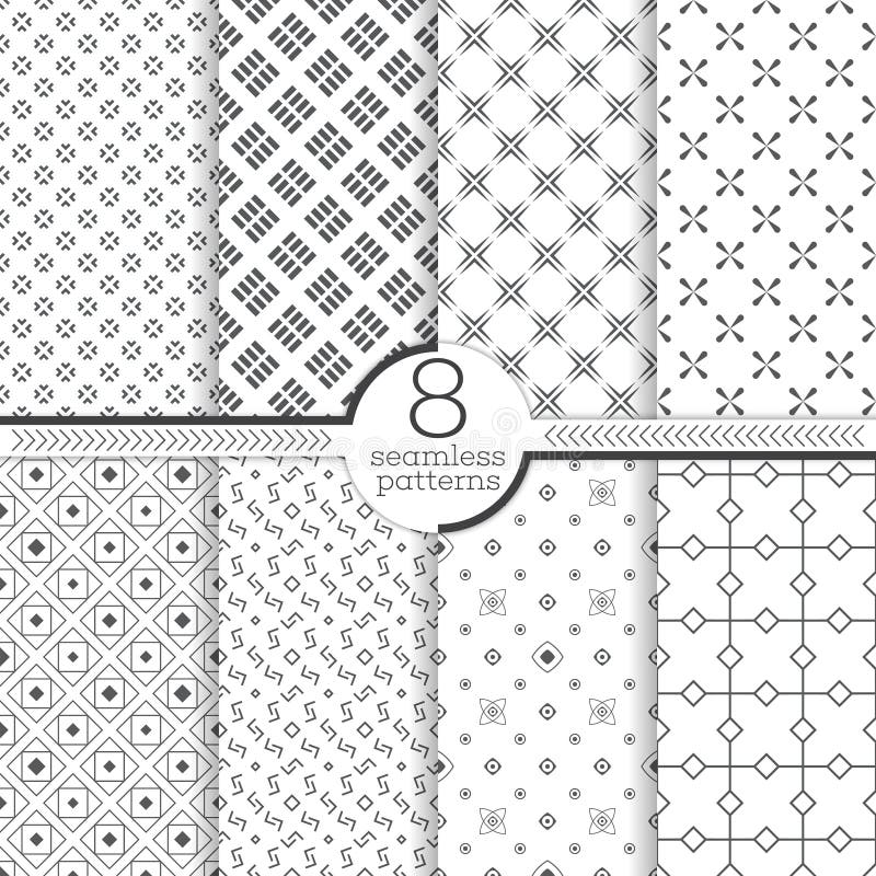 Set of Eight Seamless Patterns Stock Vector - Illustration of ...