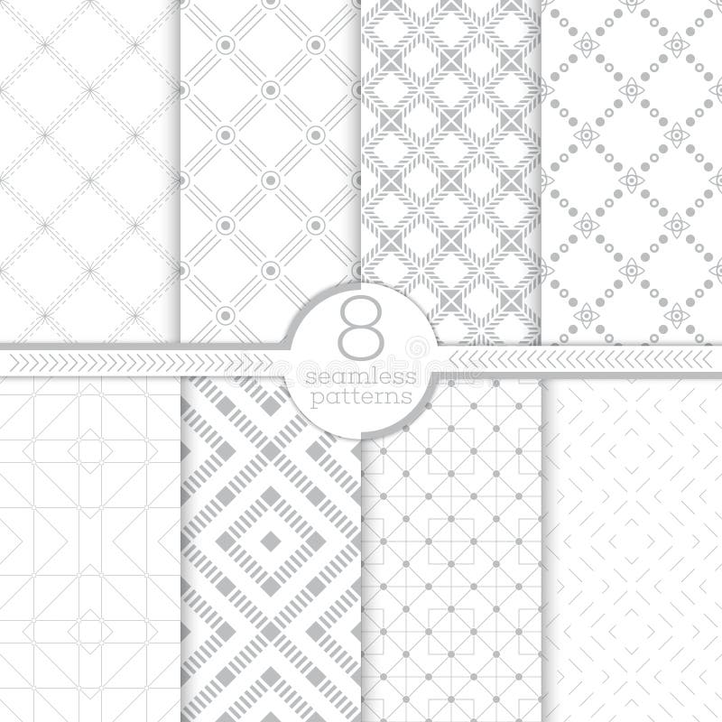 Set of Eight Seamless Patterns Stock Vector - Illustration of hipster ...