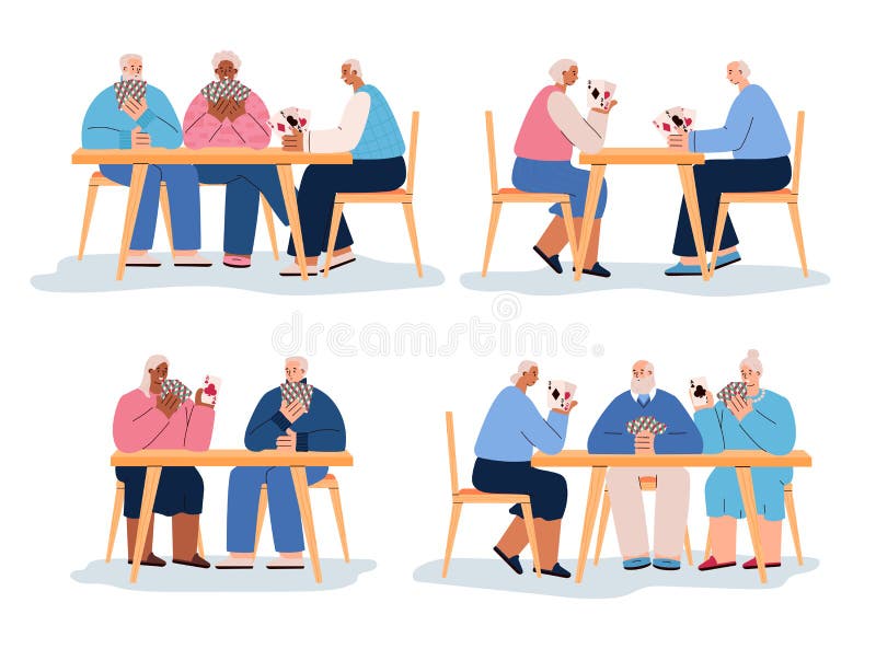 People Playing Cards Table Stock Illustrations – 373 People Playing ...